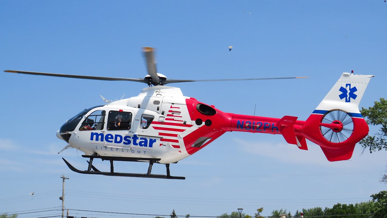 MEDSTAR LIFEFLIGHT (N312PH) AIRBUS EC135 P2 LIFTING FROM MCLAREN ...
