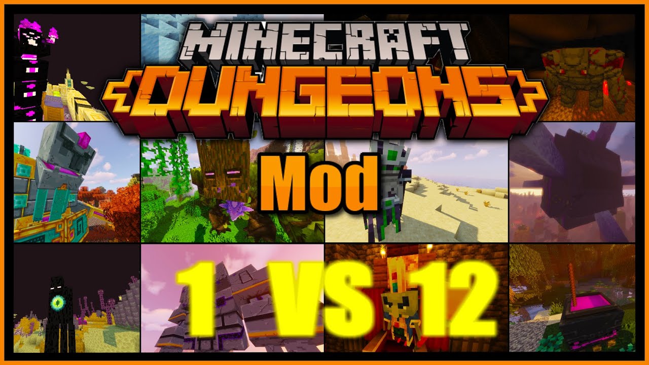 Minecraft Dungeons Mod: All Bosses At ONCE 1V12 - YouTube