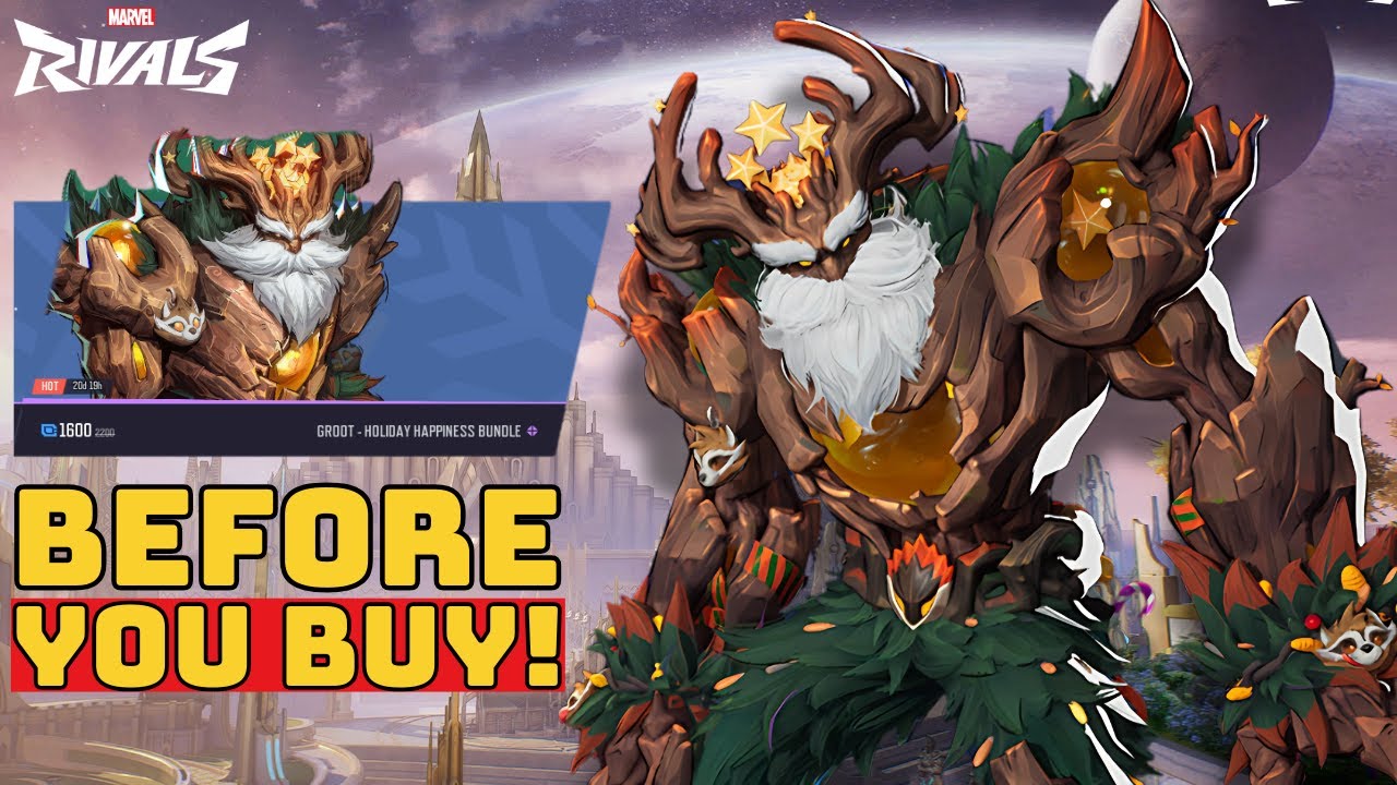 GROOT HOLIDAY HAPPINESS SKIN BUNDLE SHOWCASE | Before You Buy - Marvel ...