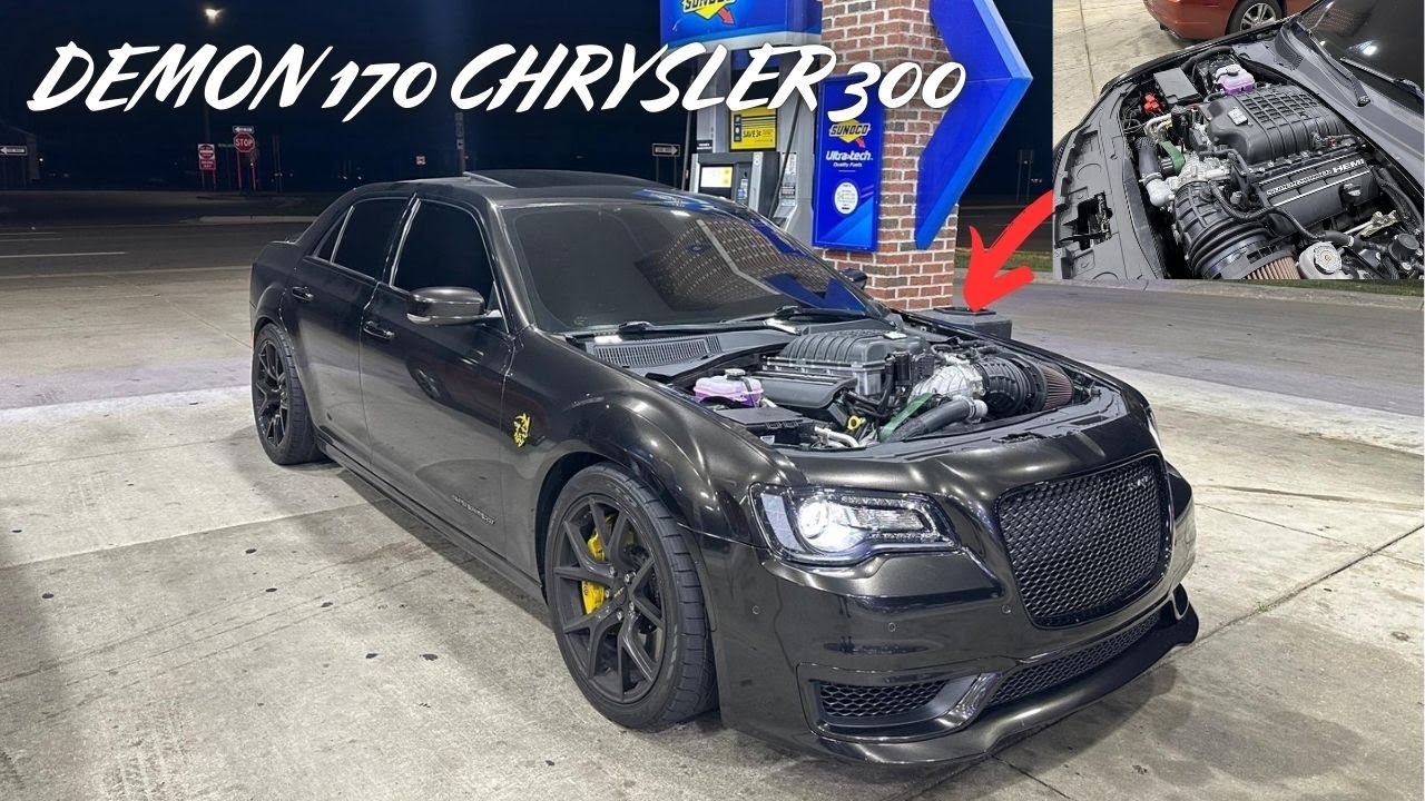 NIGHT TIME E85 GAS FILL UP IN MY AWD DEMON CHRYSLER 300 *BRUTAL* - YouTube