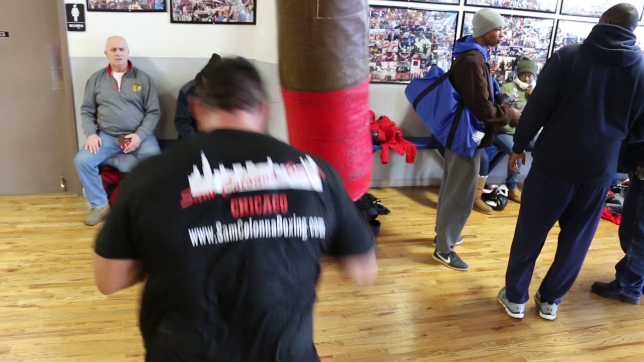 Mike Mollo punishing heavy bag... next: rematch vs. Zimnoch on Feb. 25 ...