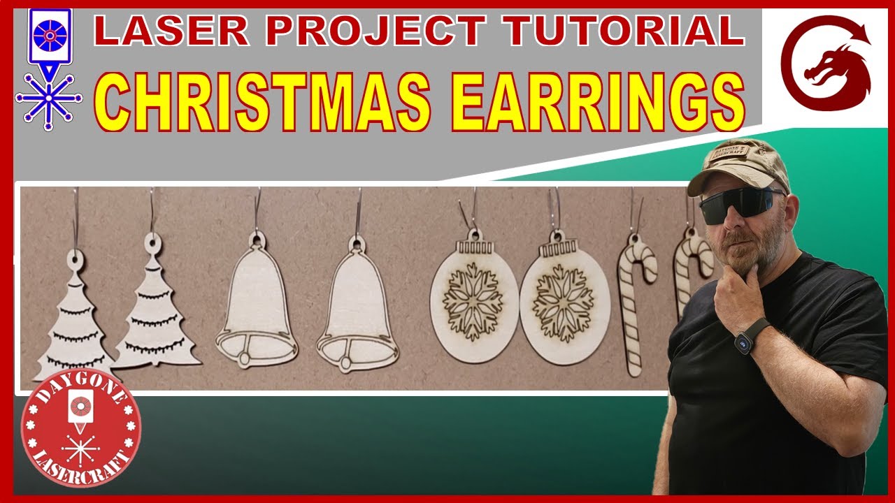 Create Laser-Cut Christmas Earrings | Beginner Laser Project #25 - YouTube