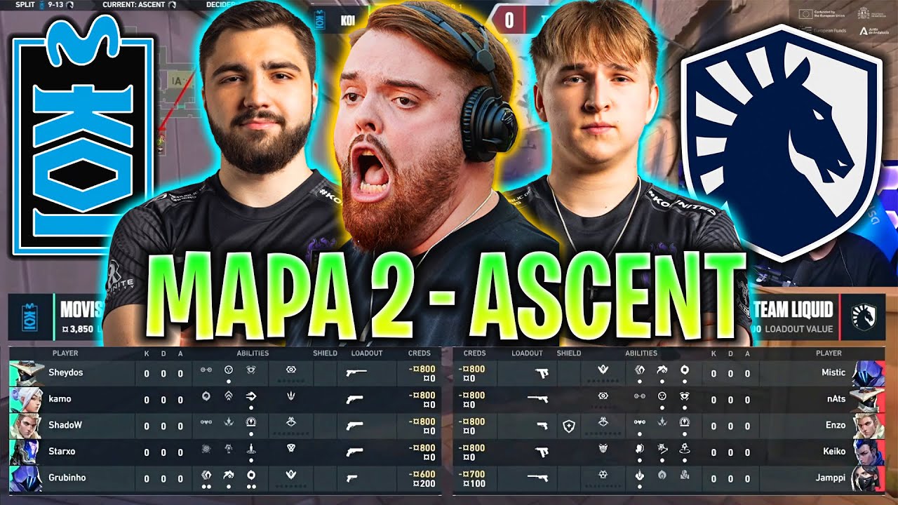IBAI CASTE A KOI VALORANT EN ASCENT! | MOVISTAR KOI vs TEAM LIQUID MAPA ...