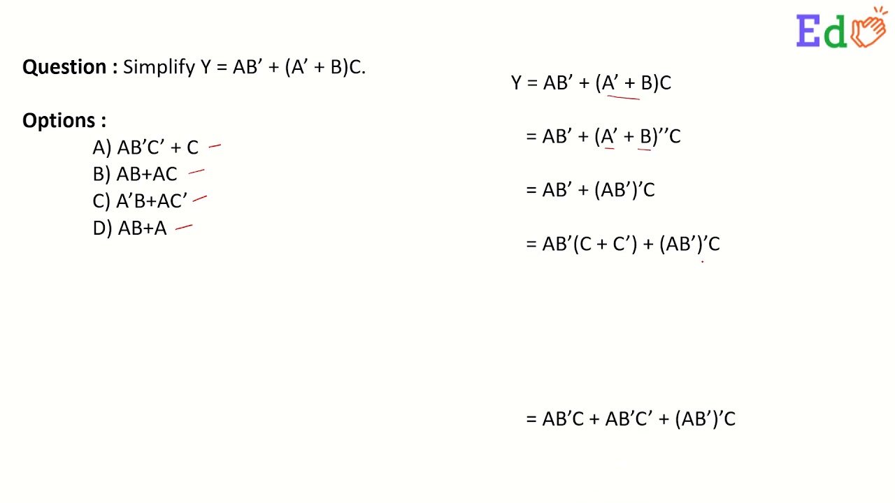 Simplify Y AB A B C YouTube
