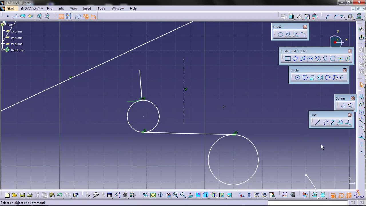 #CATIA V5 #SKETCHER -3 # PROFILE TOOLS 3 - YouTube