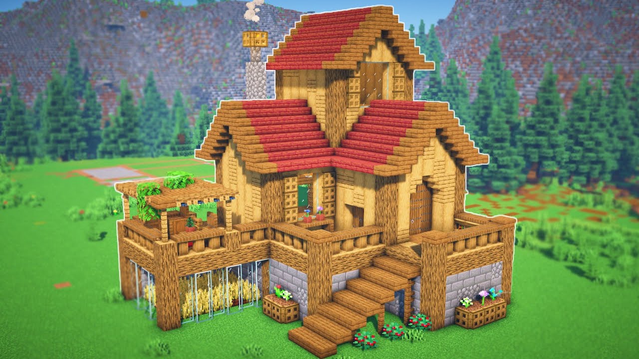 Minecraft: How To Build Wooden Survival Base Tutorial - YouTube