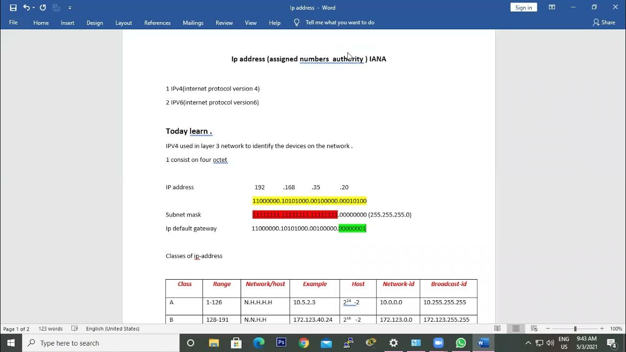 Network lecture 3 IP-address part one - YouTube