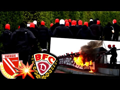 ULTRAS BFC-FAHNEN AUFGETAUCHT & SPIEL-UNTERBRECHUNG IN COTTBUS!