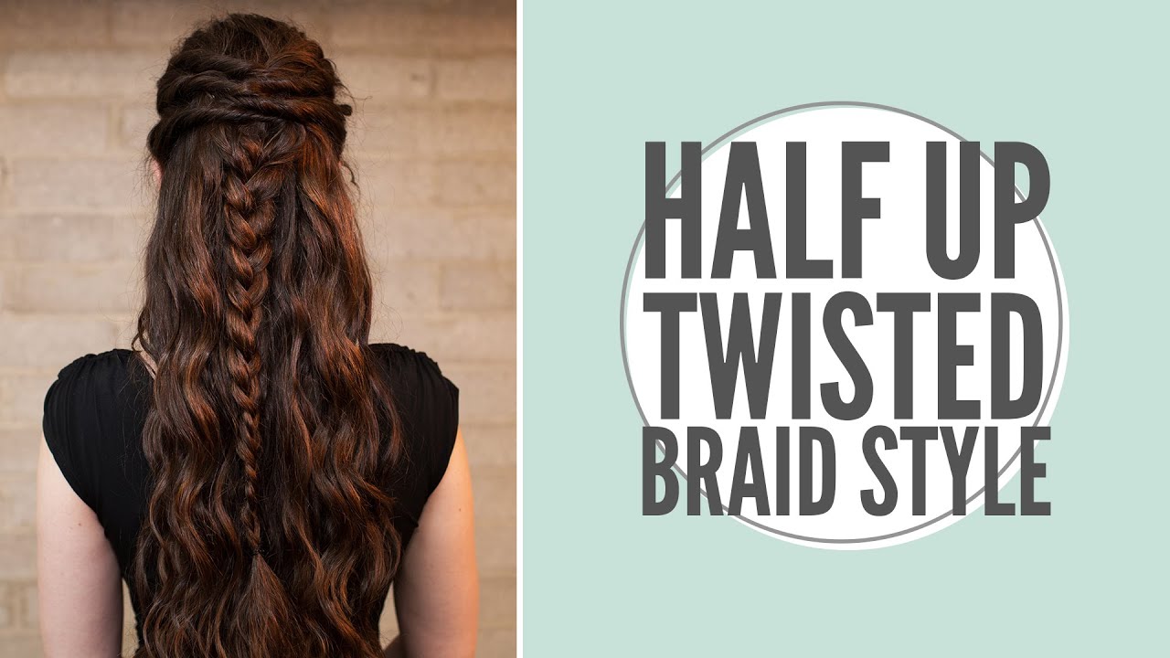 How to: Half Up Twisted Braid Style - YouTube