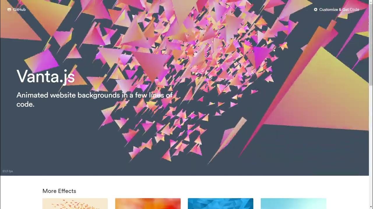 ウェブサイトの背景となるアニメーションのコードを取得可能な「Vanta.js」を利用してみた - YouTube