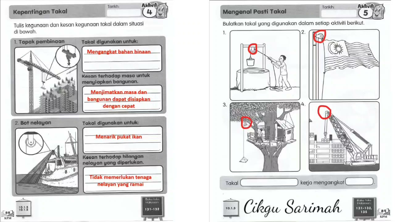 LATIHAN BUKU AKTIVITI | MESIN ( TAKAL ) MS 88 HINGGA 92 | SAINS TAHUN 3 ...