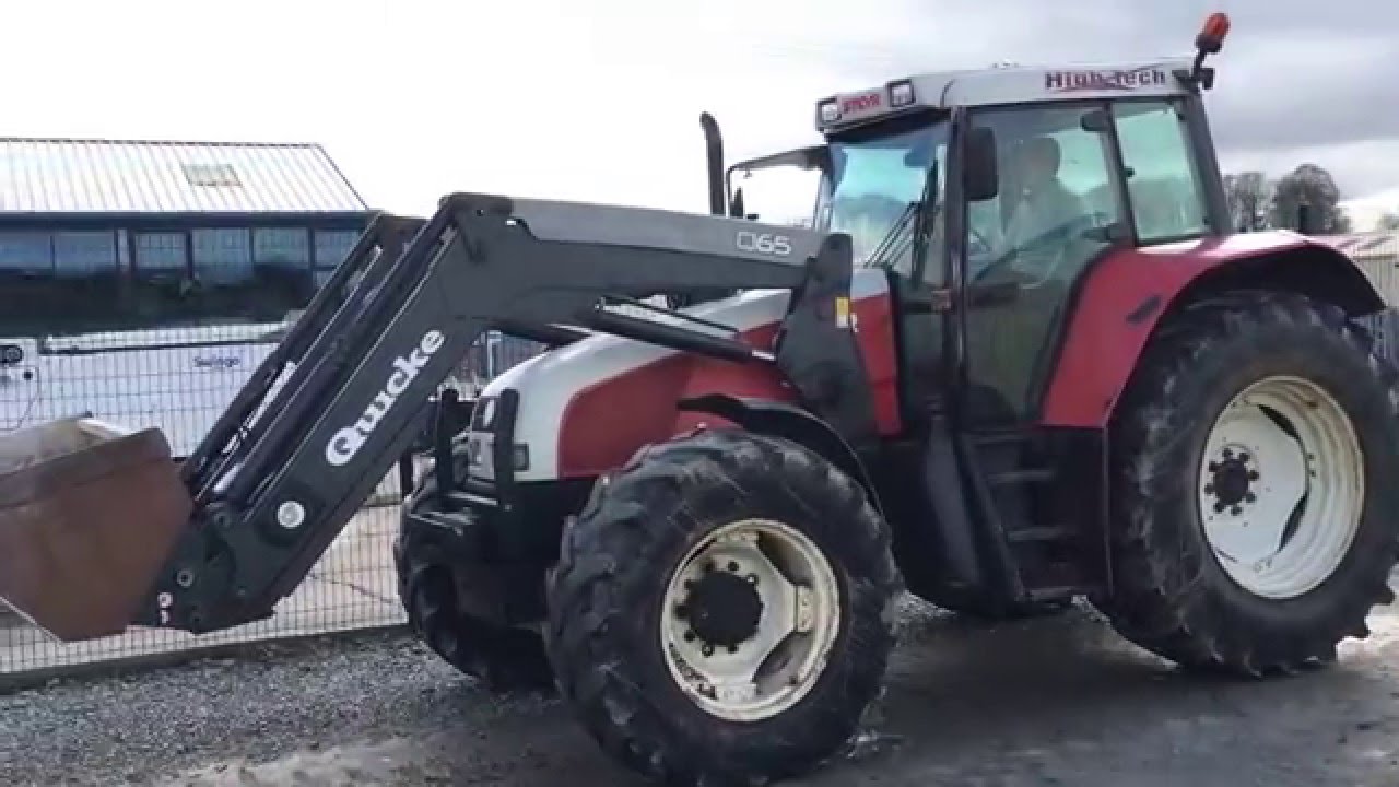 STEYR 9145 HIGH TECH 4WD 150HP TRACTOR C/W FRONT LOADER - YouTube