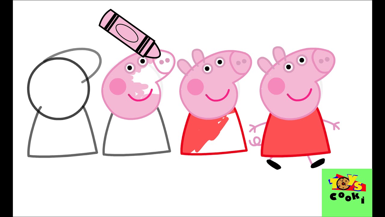 Como dibujar a peppa pig paso a paso / how to draw ToysCookie - YouTube