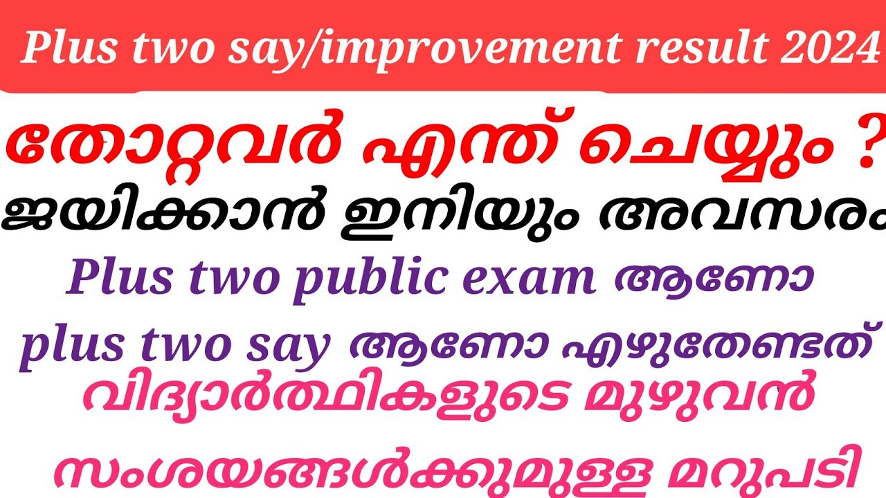 plus two say/improvement result 2024 - YouTube