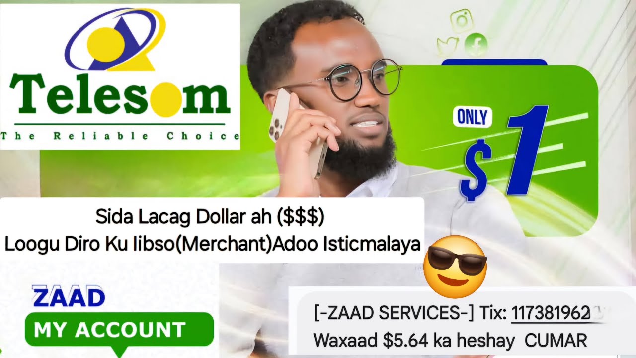 My account Telesom Baro Sida Loo Isticmaalo Iyo Sida Lacag Loogu Diro Merchant Number -Ku iibso ...