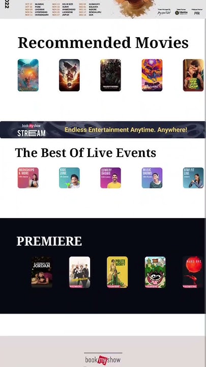Create a BookMyShow Landing Page using #html & #css.#gocinq #tech #webdev #movie #movies # ...