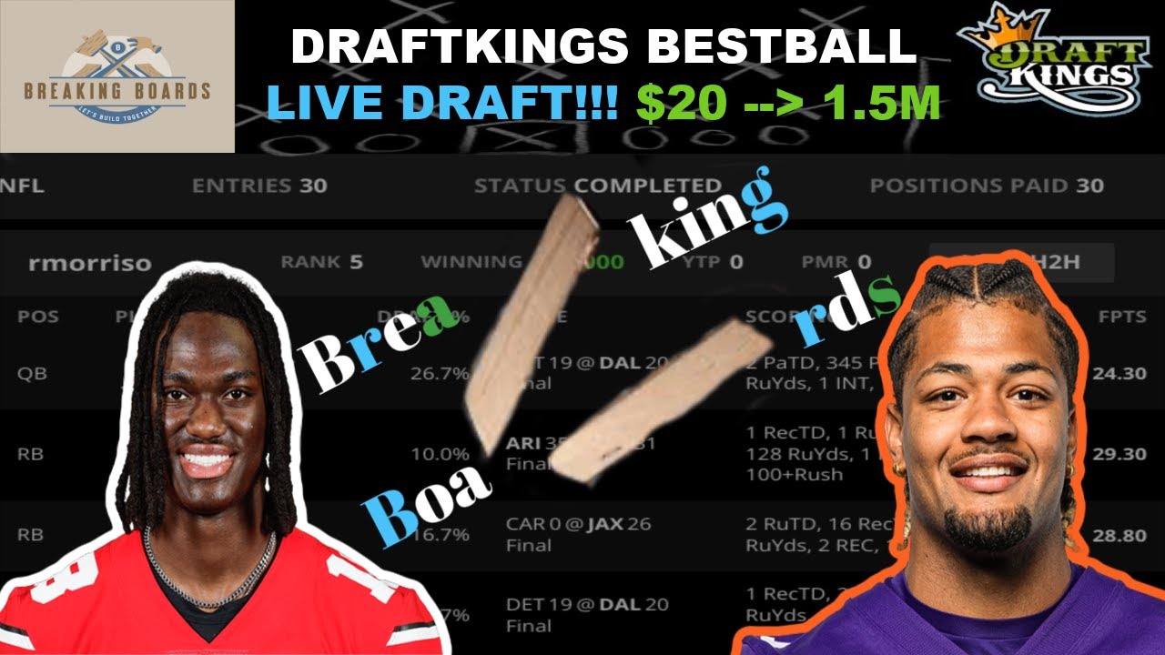 How to WIN BIG in DraftKings BestBall NFL Contest $20 into $1 5 Million ...