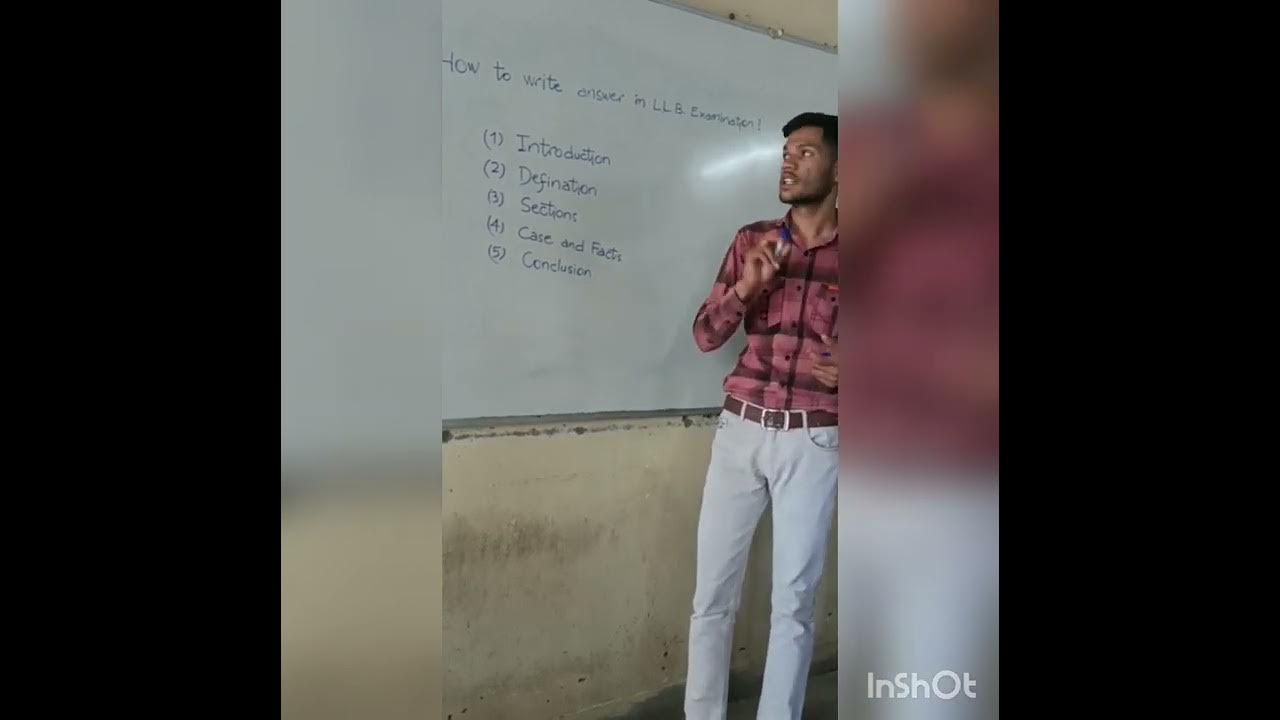 How to write Answer in LL.B and BA.LLB Exam. - YouTube