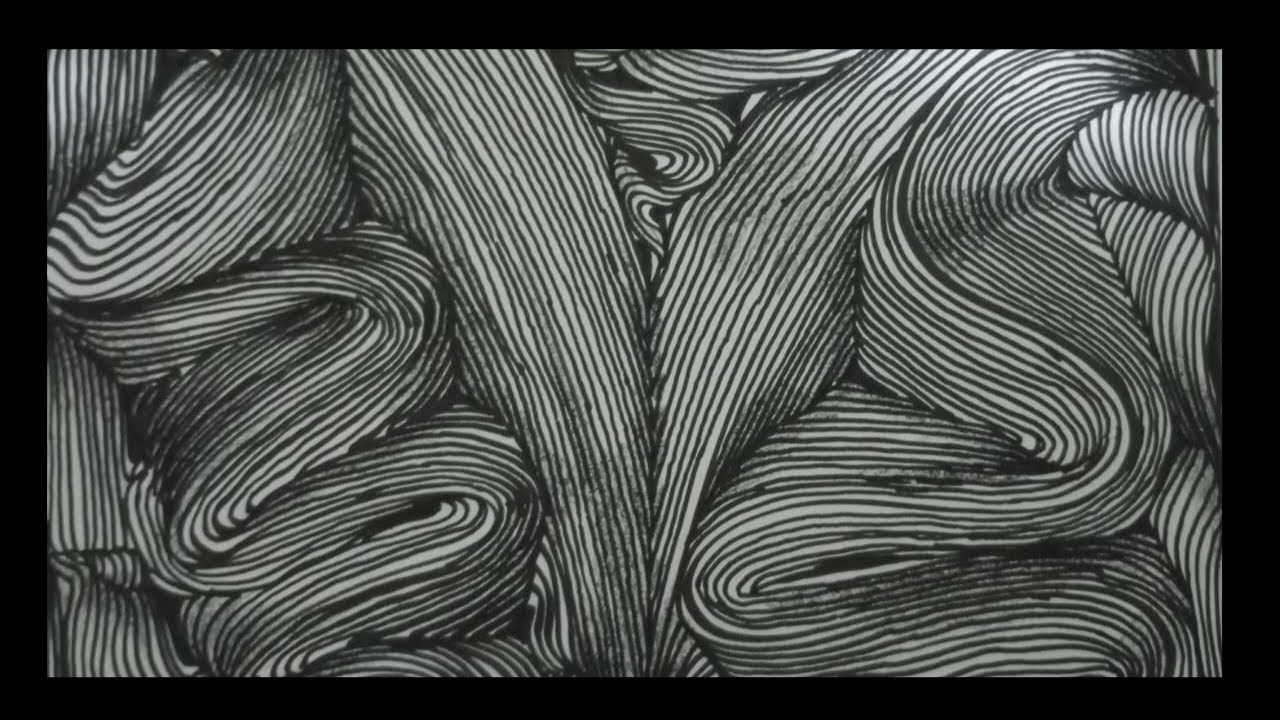Beautiful and charming abstract line drawing art - YouTube