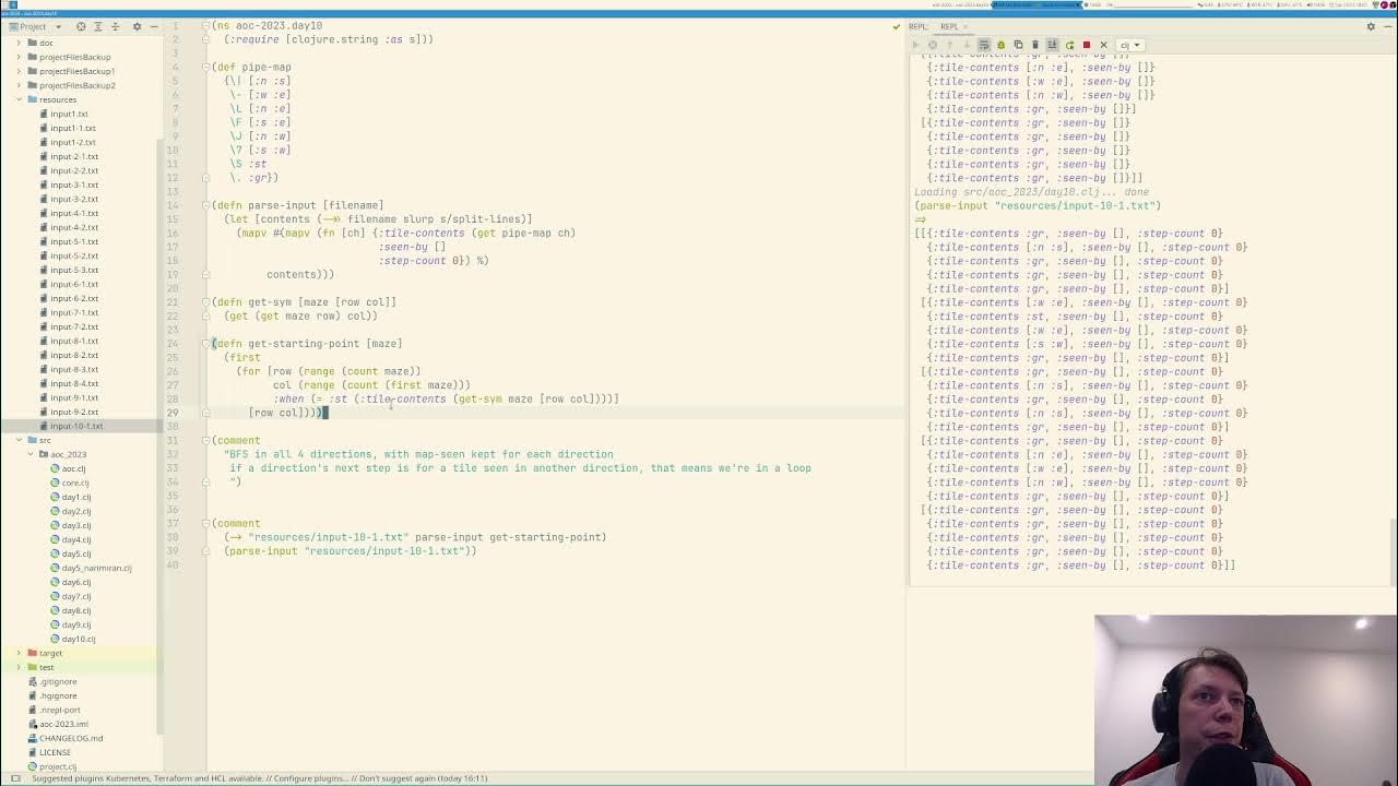 Advent Of Code 2023 In Clojure Part 9 Day 85 Youtube