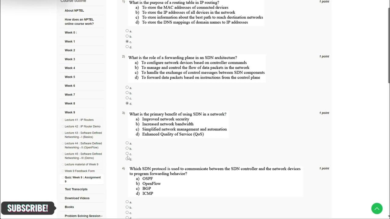 Nptel Computer Networks And Internet Protocol Week 9 Assignment March 2024 Iit Kharagpur Youtube