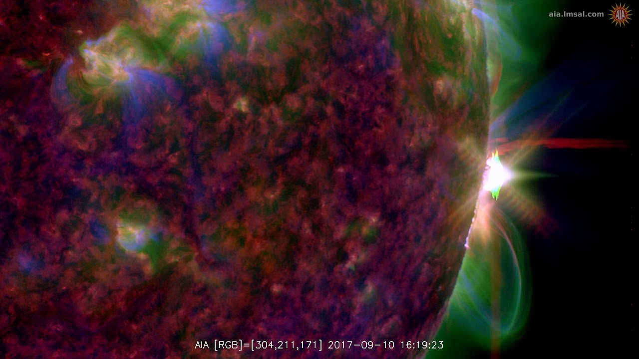X8.2 flare on September 10 2017 in NOAA active region 12673, AIA/SDO ...