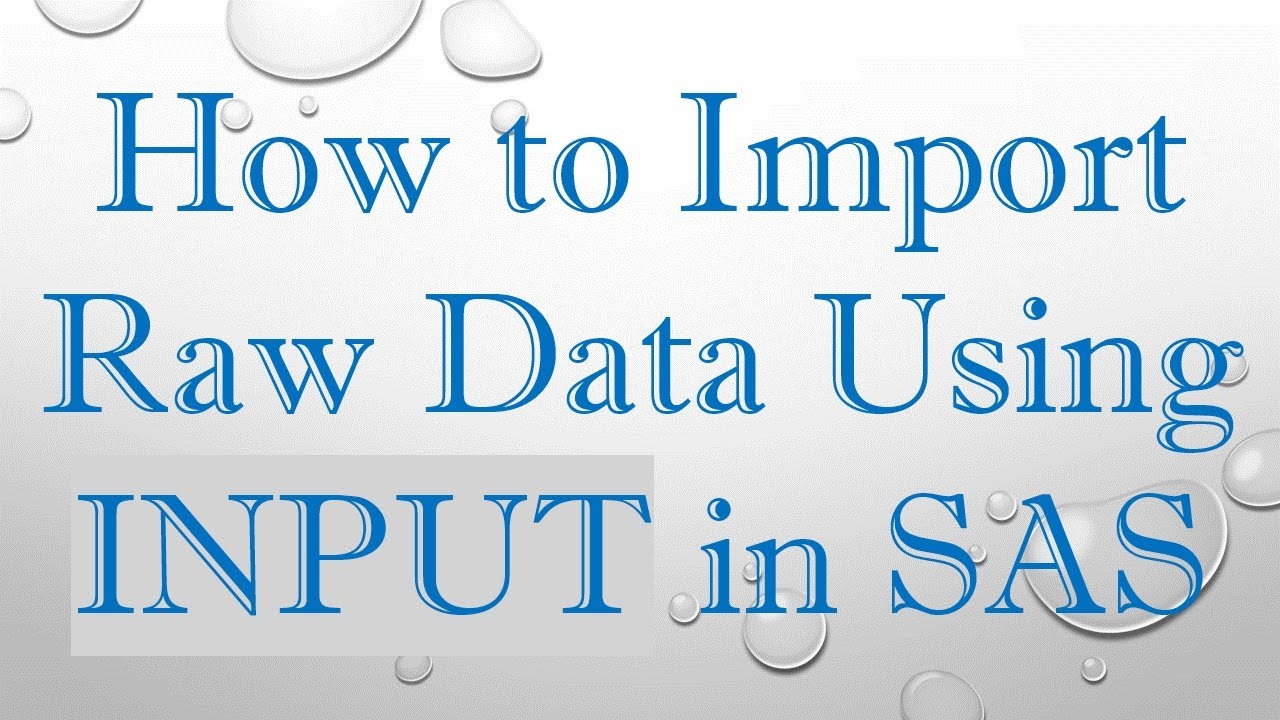 How to Import Raw Data Using INPUT in SAS - YouTube