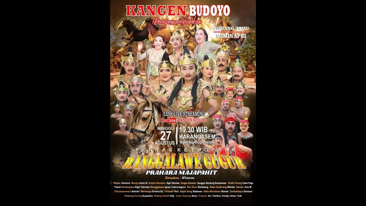 Kethoprak "RANGGALAWE GUGUR" Kangen Budoyo//Supported Langen Budoyo Art ...