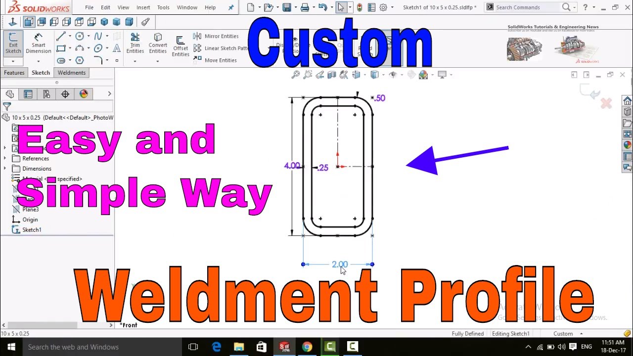 SolidWorks Tutorial How To Create Custom Weldment Profile In SolidWorks solidworks-tutorial-how-to-create-custom-weldment-profile-in-solidworks