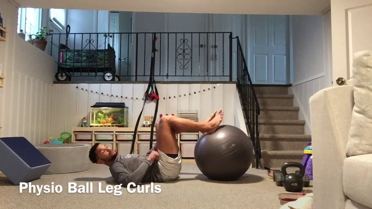 Physio Ball Leg Curls - YouTube
