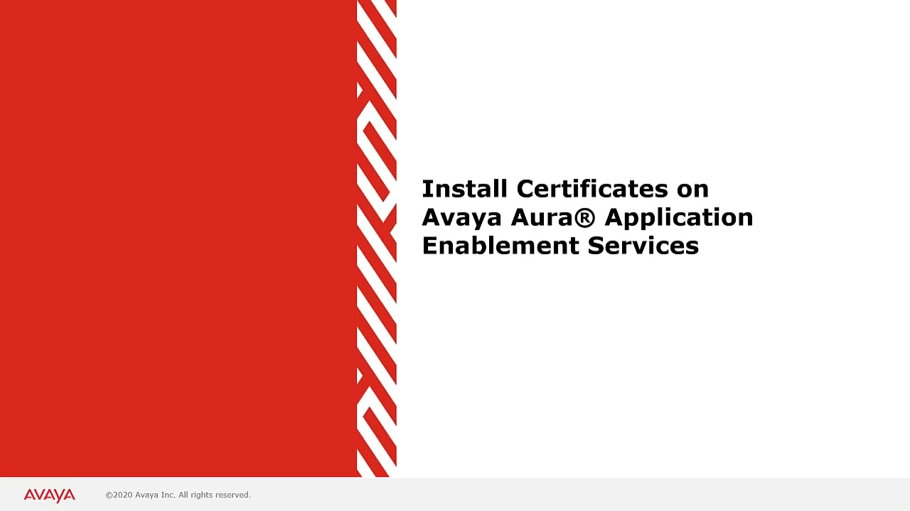 How to Install a Server Certificate on Avaya Aura Application ...