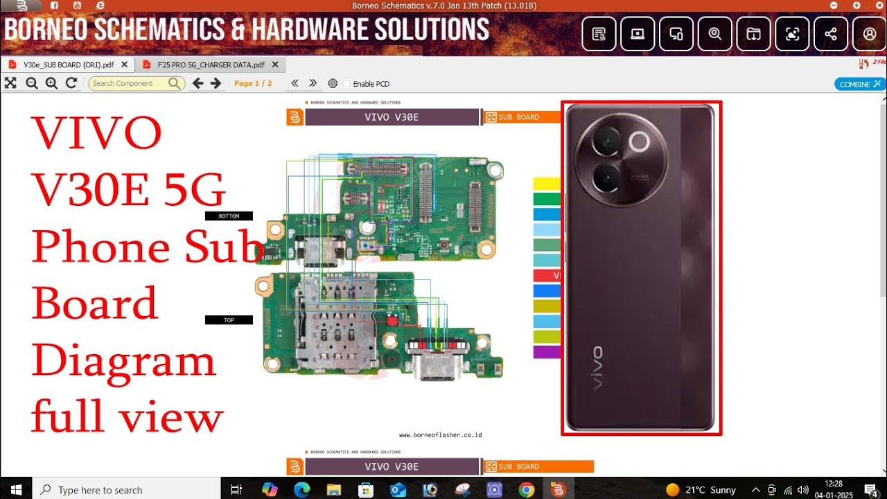Vivo V30e 5G Phone Sub board Diagram All view step by step ☝️☝️ - YouTube