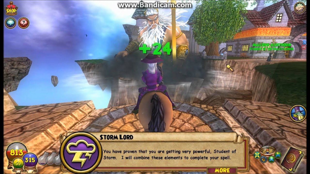 Wizard 101 Getting Triton level 38 storm spell quest - YouTube