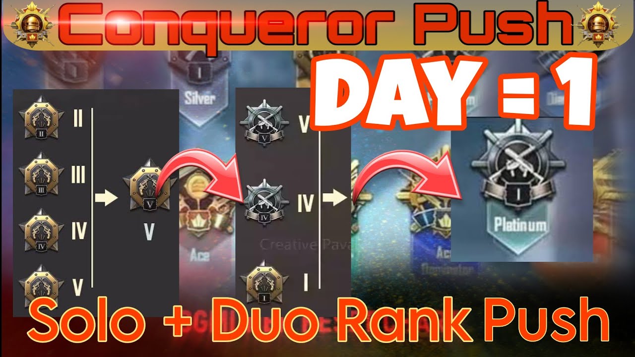 Conqueror Rank Push | Day 1 Duo Rank Push 😱| BGMI Rank pushing - YouTube