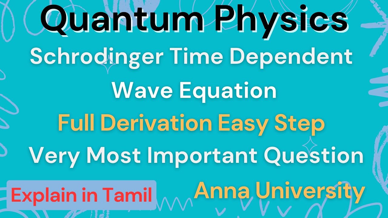 Schrodinger Time Dependent Wave Equation Quantum Physics Easy ...