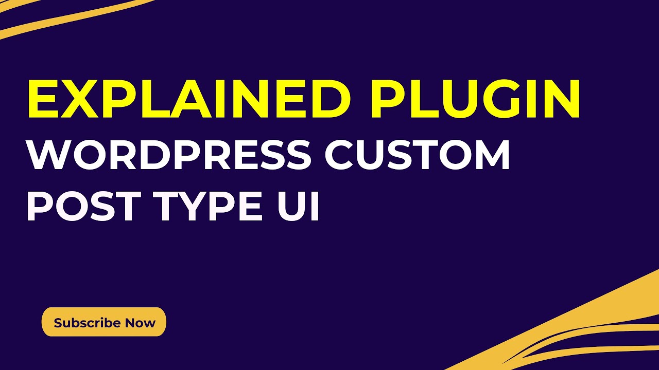 WordPress Custom Post Type UI | CTP UI | Explained - YouTube