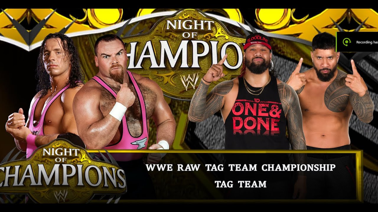 The heart Foundation vs The usos for the tag team championship - YouTube