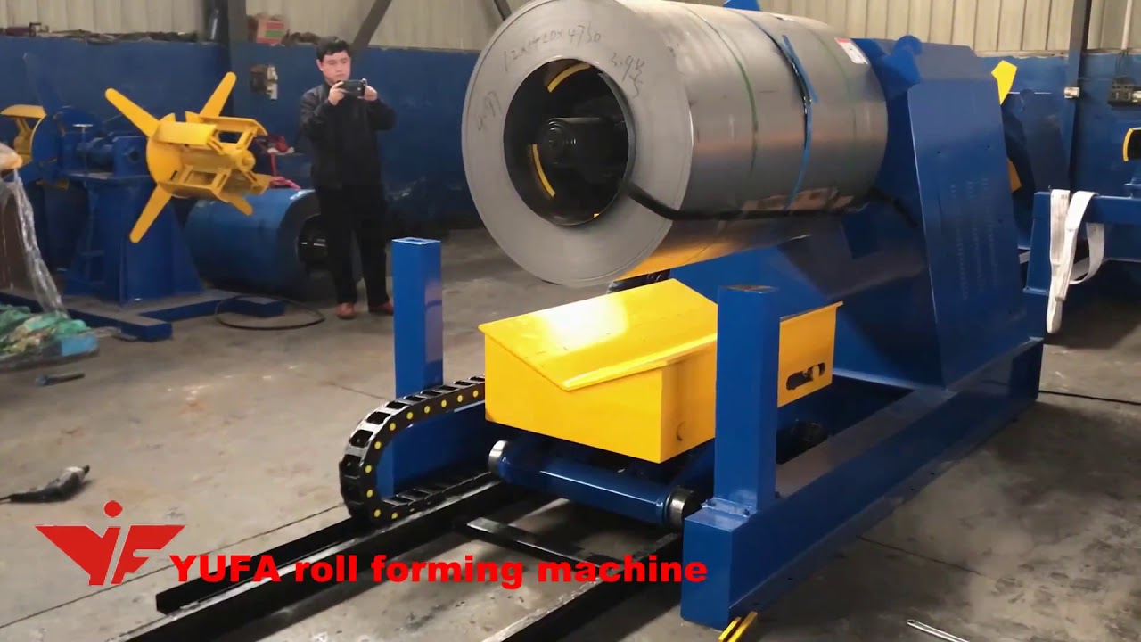 5T 7T 10t with car hydraulic steel strips coil decoiler uncoiler ...