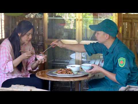 The police officer's wonderful feelings after 90 days of separation. Cooking meals together