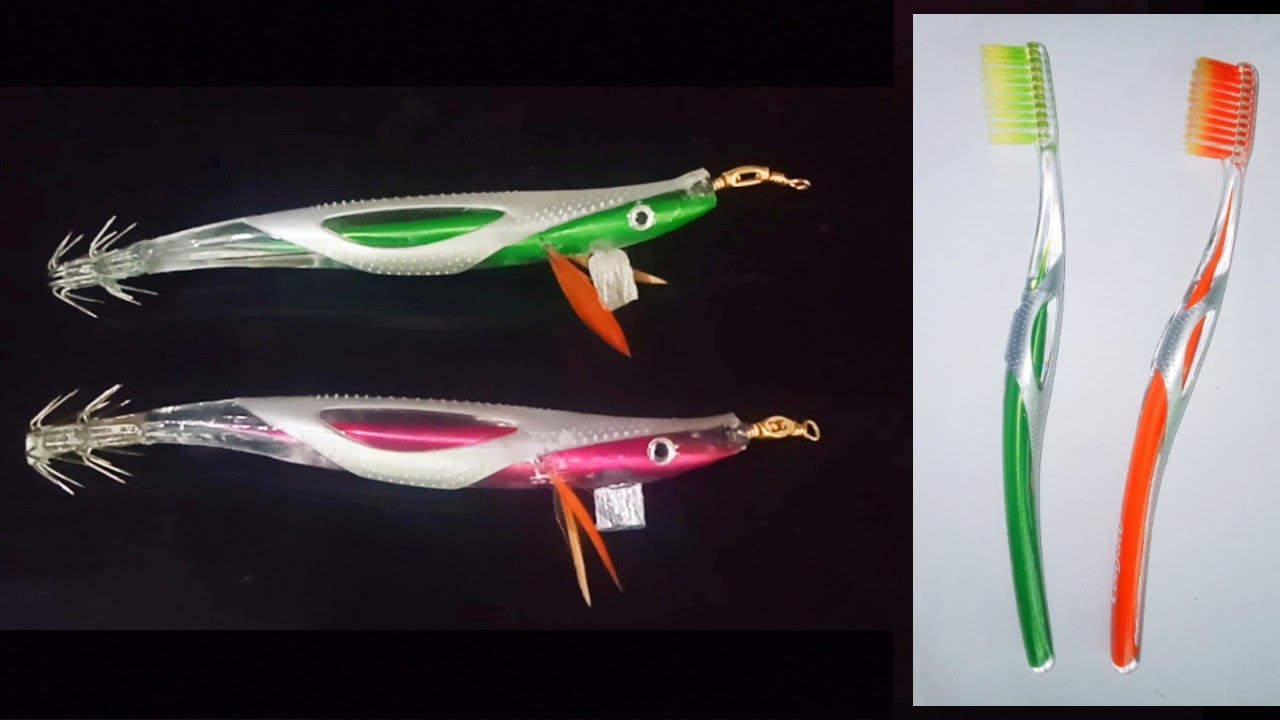 how to make squid lure using TOOTHBRUSH - #2 ( pangnukos ) - YouTube