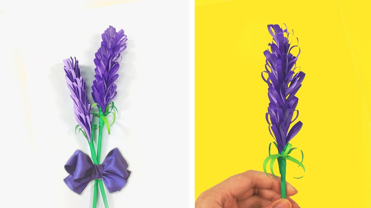 Easy PAPER CRAFT home décor lavender flower | Kids Crafts DIY Origami ...