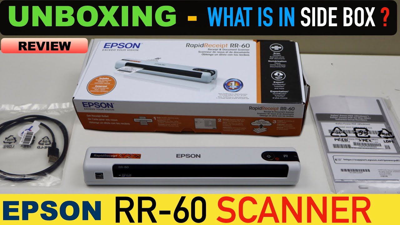 Epson RR-60 Unboxing Rapid Receipt & Document Scanner, Light Weight ...