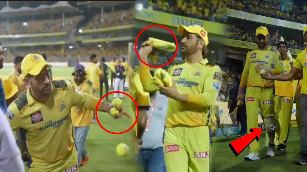 MS Dhoni throws tennis ball and CSK jersey to the fans || Ms dhoni ...