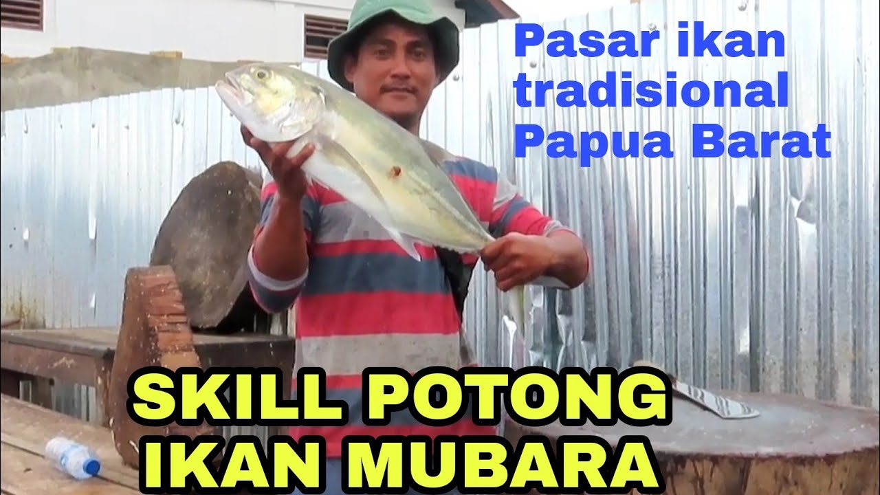 Skill potong ikan mubara oleh abang ganteng - YouTube