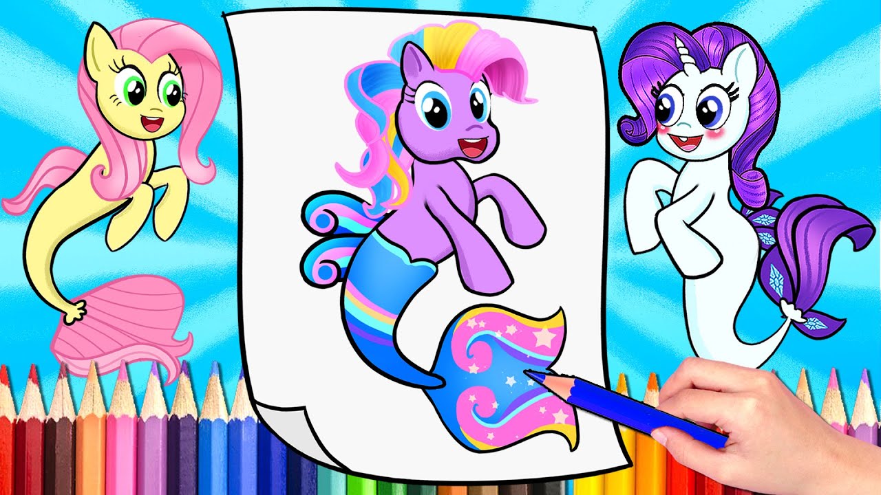 [🌼paper diy🌼] How to draw MY LITTLE PONY Mermaids | Stop Motion Paper ...