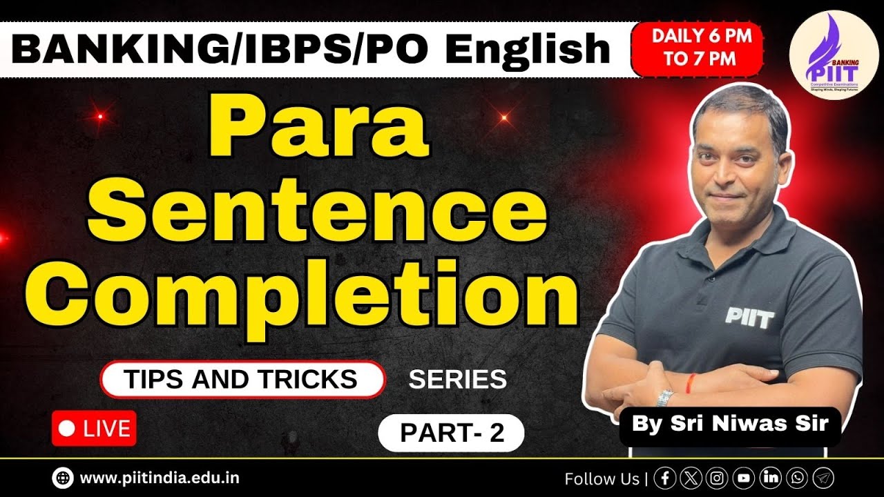 Para Sentence Completion With Tricks For All Banking Exam 2025 | By Sri ...
