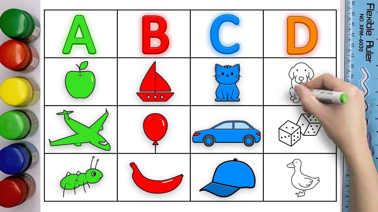 Learn Alphabets Abcd and Objects starting with the same Alphabets| A ...