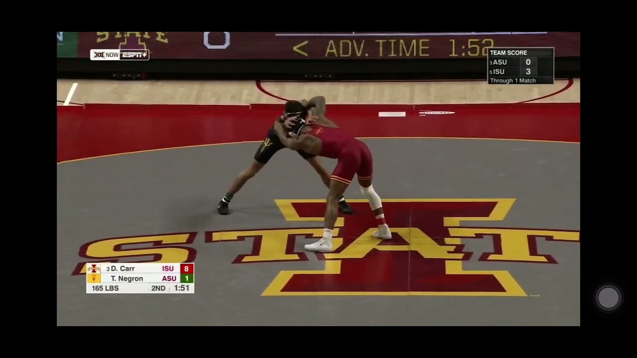 David carr (Iowa st) vs tony Negron (ASU) - YouTube
