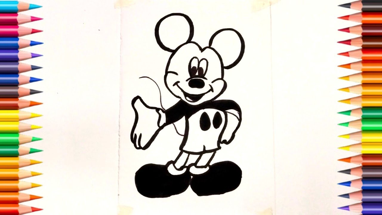 Let's Draw a Mickey Mouse Drawing Easy For Kids and Beginners. - YouTube