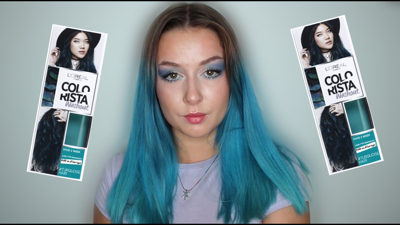 DYING MY HAIR COLORISTA TURQUOISE - YouTube